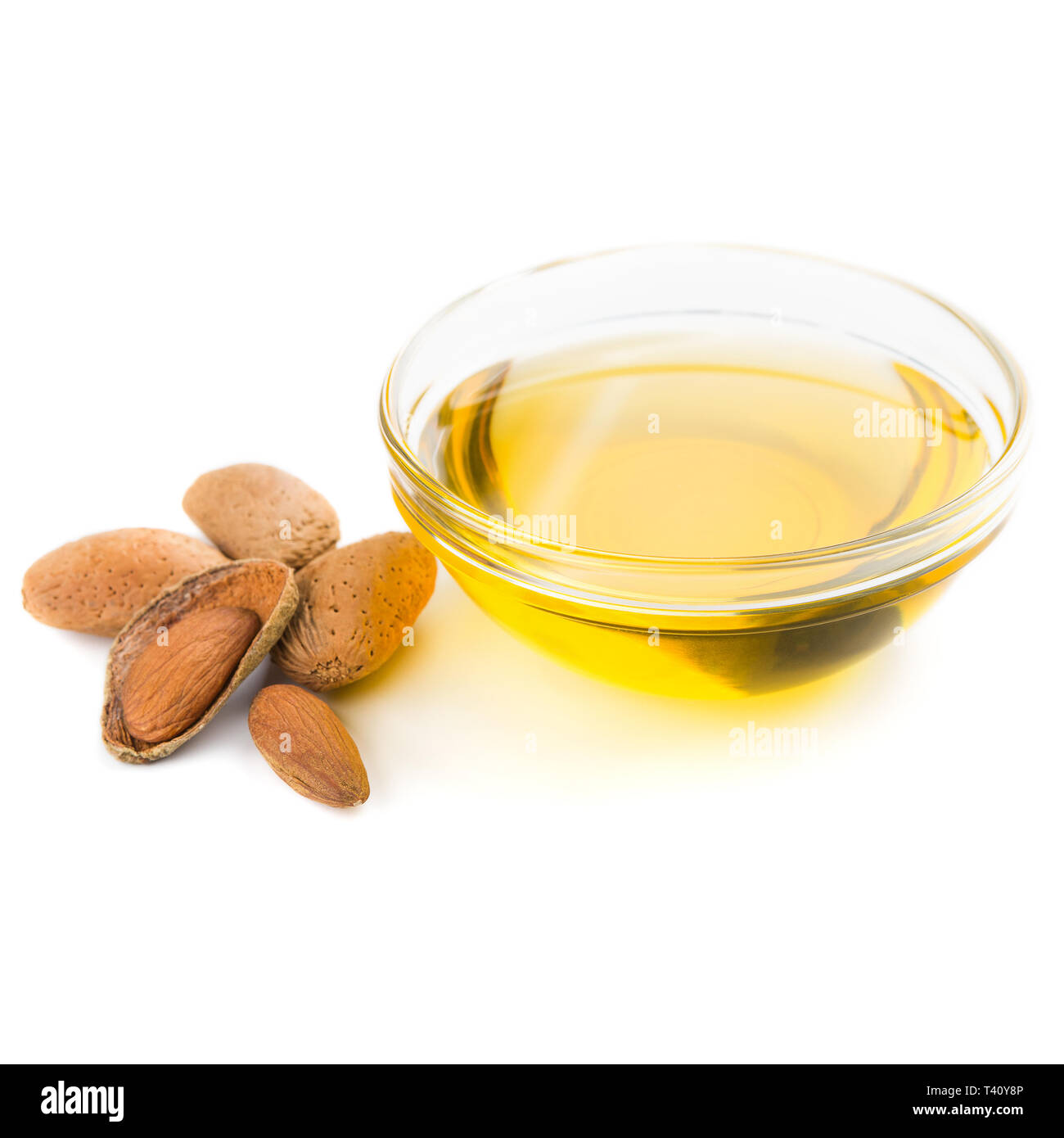 Glass bowl almonds on Cut Out Stock Images & Pictures - Alamy