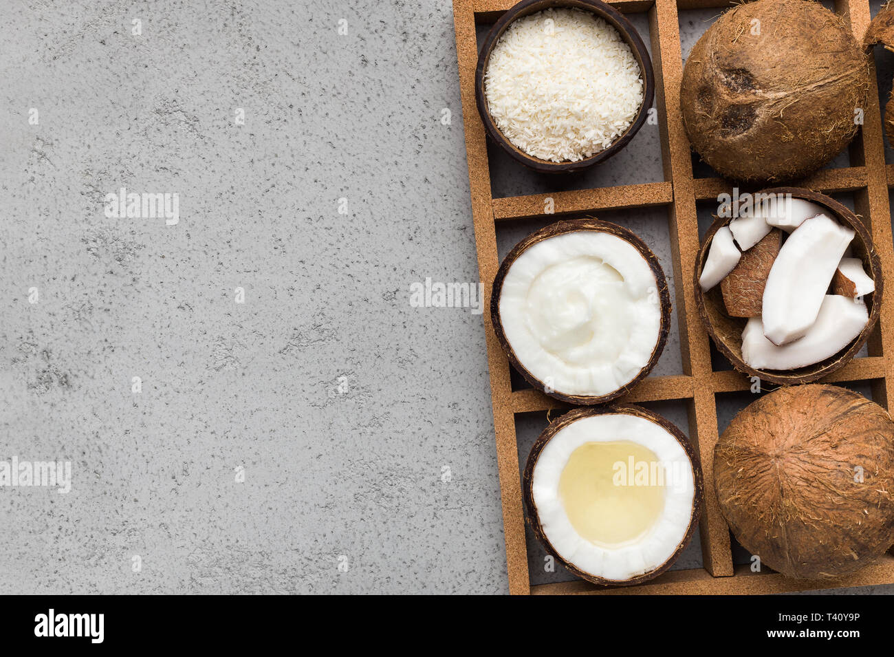 Set of coconut products Stock Photo - Alamy