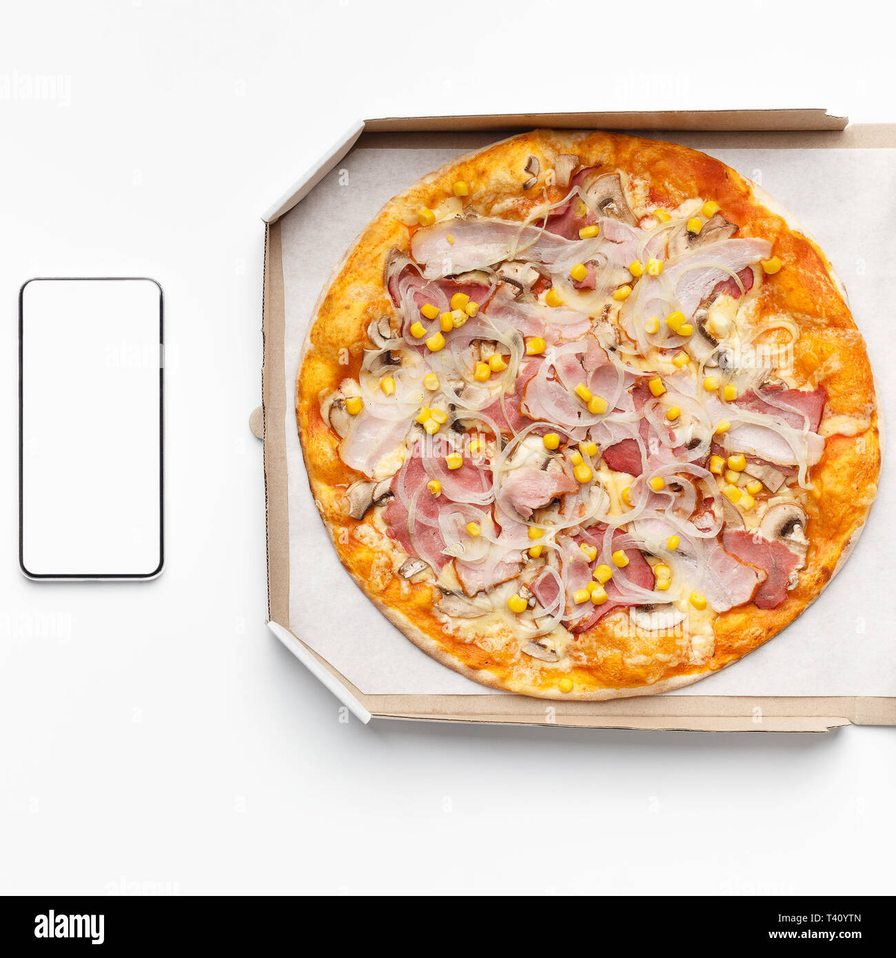 Empty pizza box eating hi-res stock photography and images - Alamy