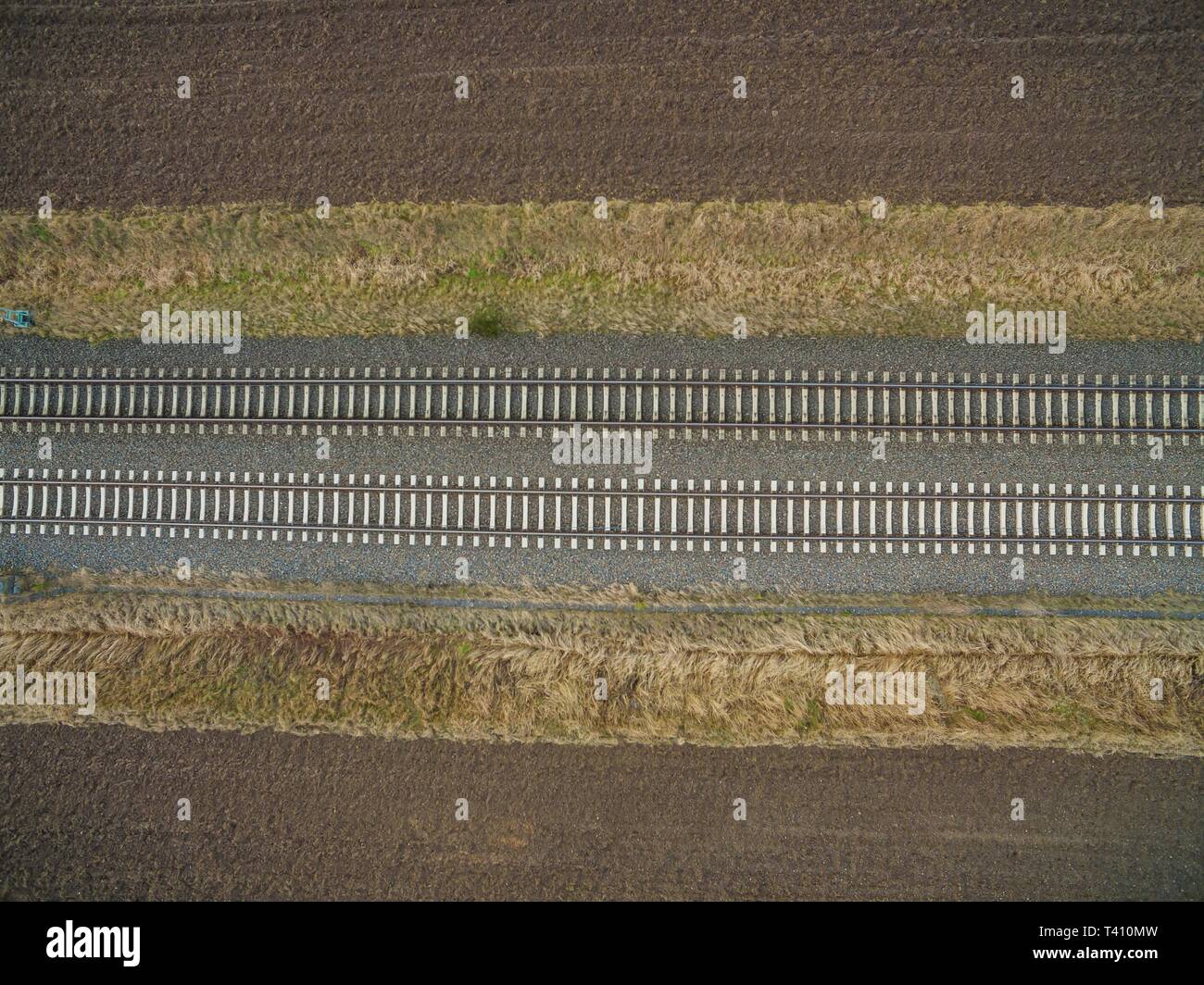 Train tracks top view hi-res stock photography and images - Alamy