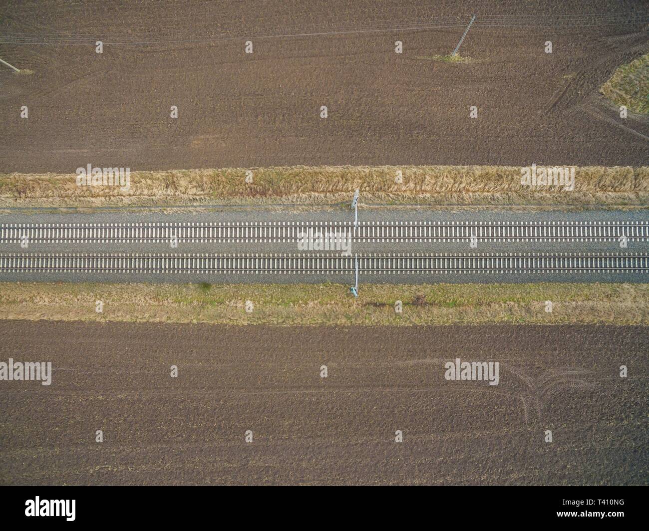 Aerial view railroad tracks train hi-res stock photography and images ...