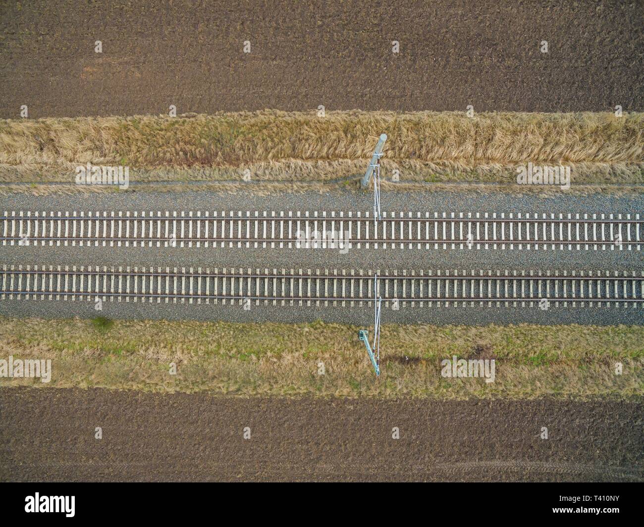 Aerial view railroad tracks train hi-res stock photography and images ...