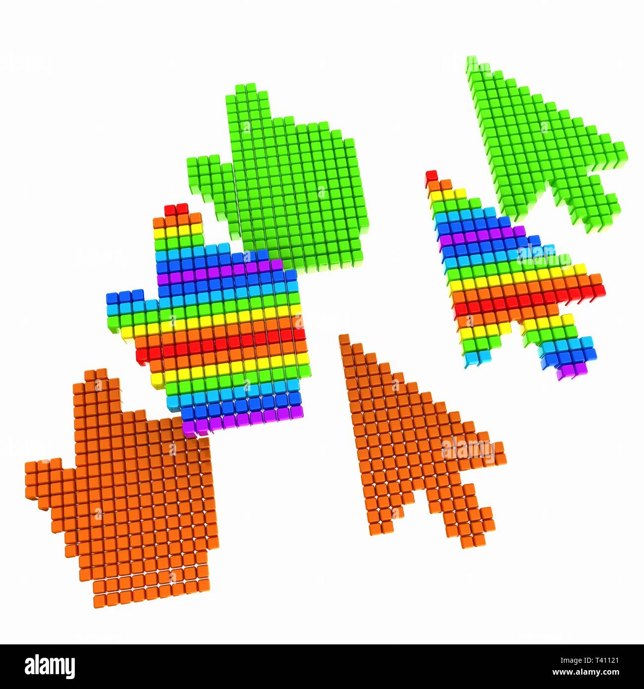 Set of Link selection computer mouse cursor on white background Stock ...