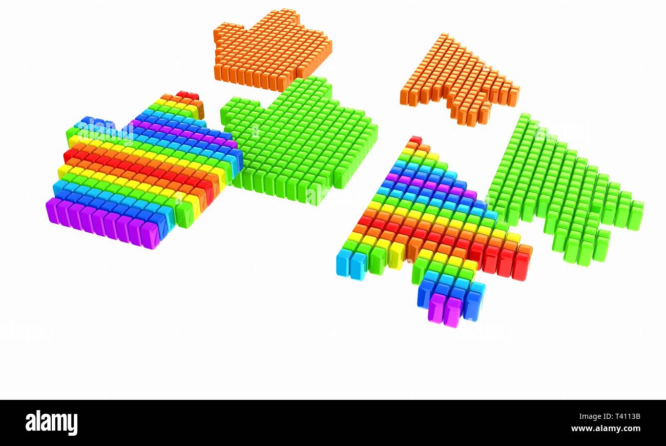 Set of Link selection computer mouse cursor on white background Stock ...