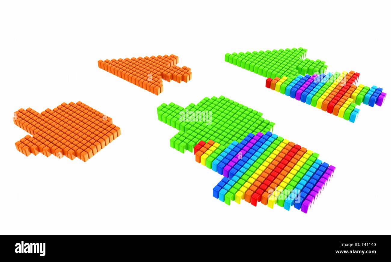 Set of Link selection computer mouse cursor on white background Stock ...