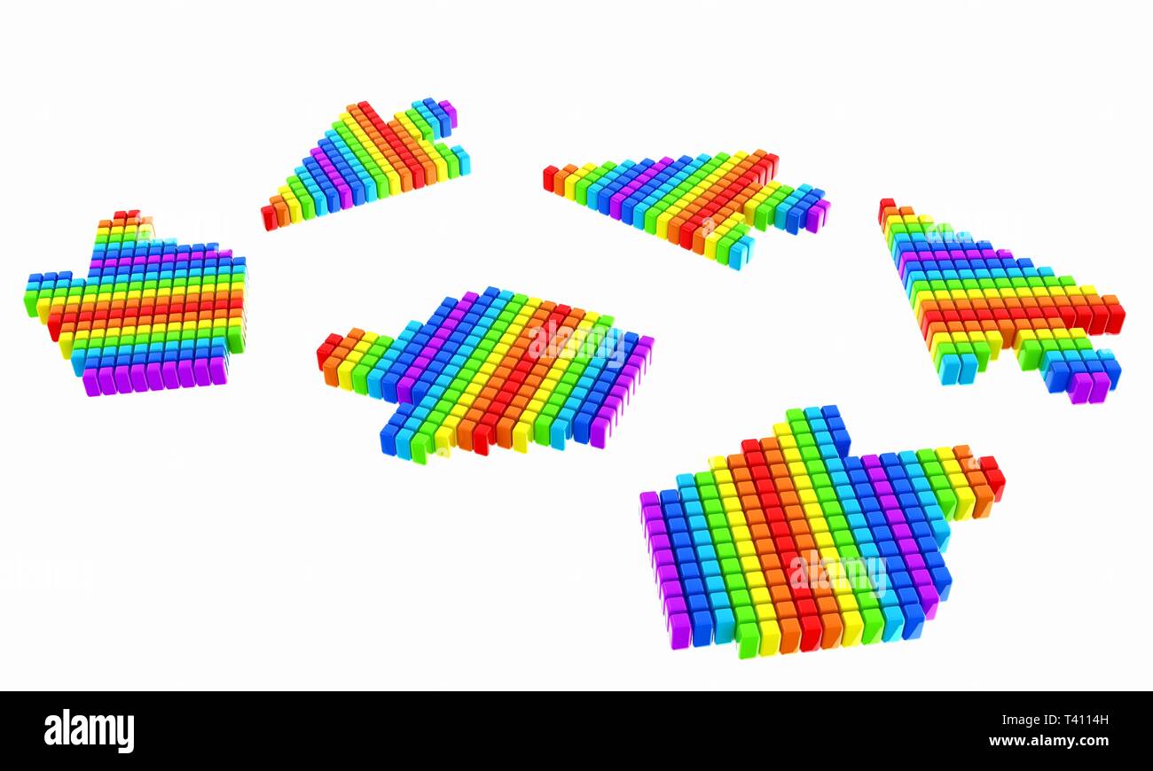 Set of Link selection computer mouse cursor on white background Stock ...