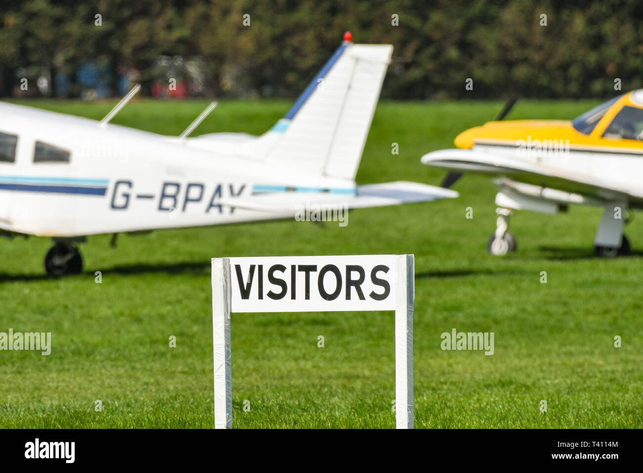 WHITE WALTHAM, ENGLAND - MARCH 2019: Sign marking the parking area for ...