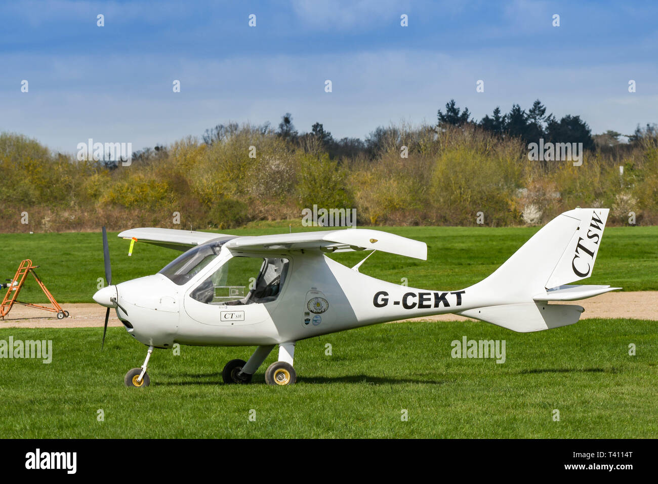 WHITE WALTHAM, ENGLAND - MARCH 2019: Flight Design CTsw light aircraft ...