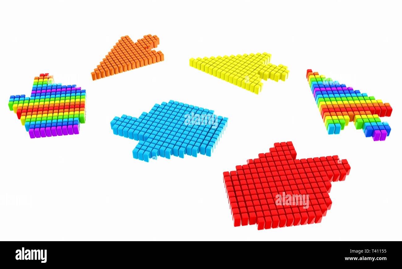 Set of Link selection computer mouse cursor on white background Stock ...