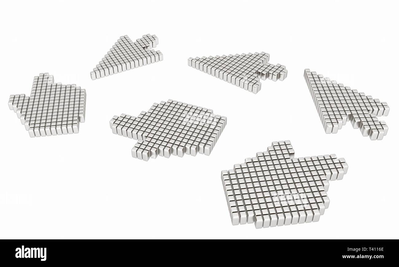 Set of Link selection computer mouse cursor on white background Stock ...