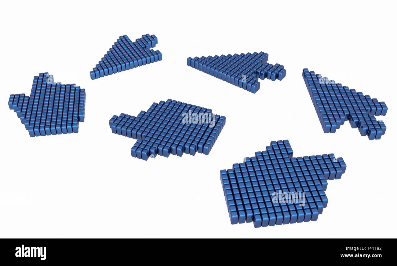 Set of Link selection computer mouse cursor on white background Stock ...