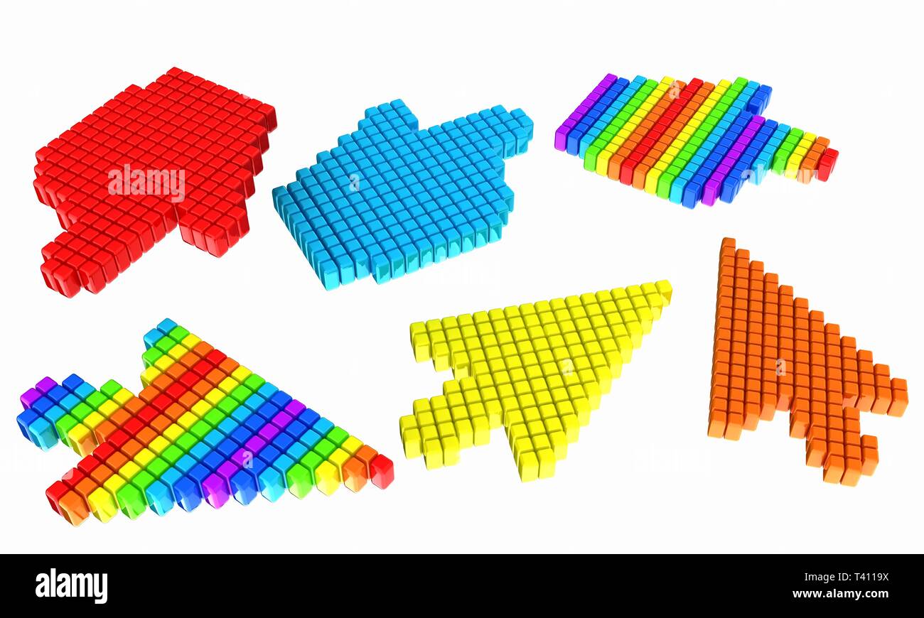 Set of Link selection computer mouse cursor on white background Stock ...