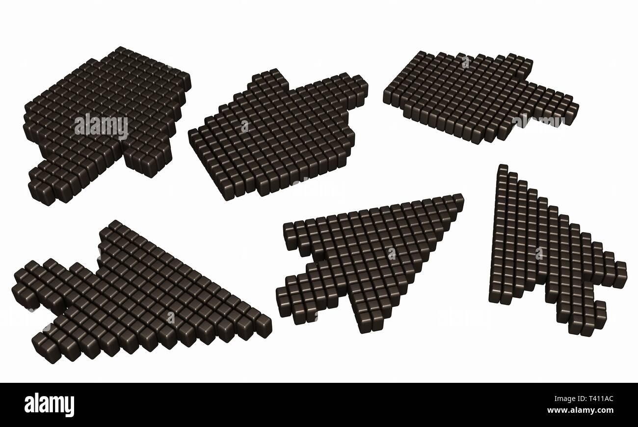 Set of Link selection computer mouse cursor on white background Stock ...