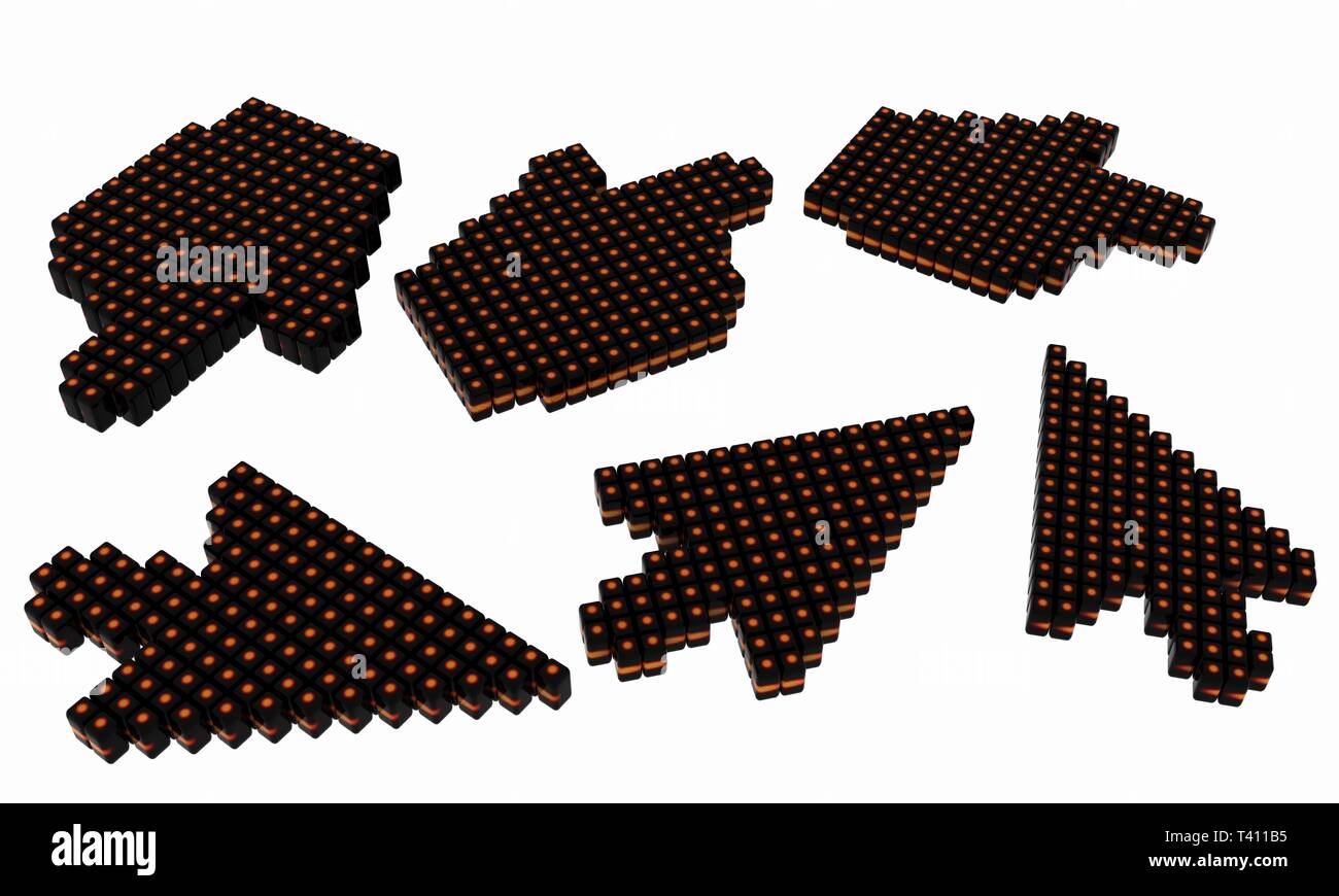 Set of Link selection computer mouse cursor on white background Stock ...