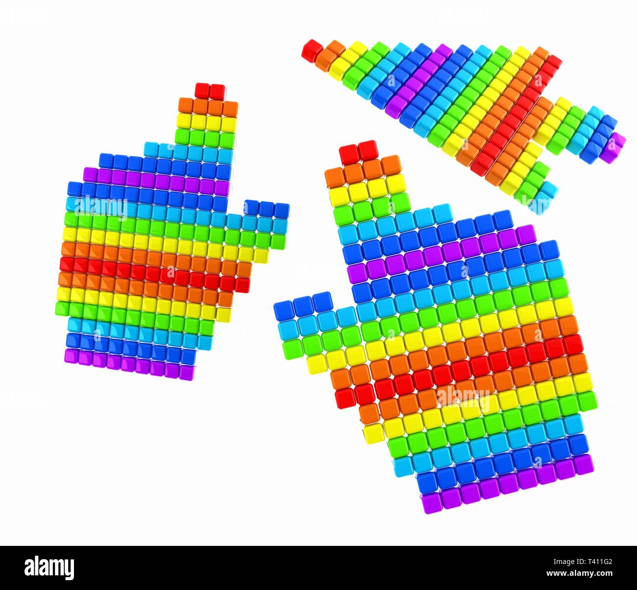 Set of Link selection computer mouse cursor on white background Stock ...