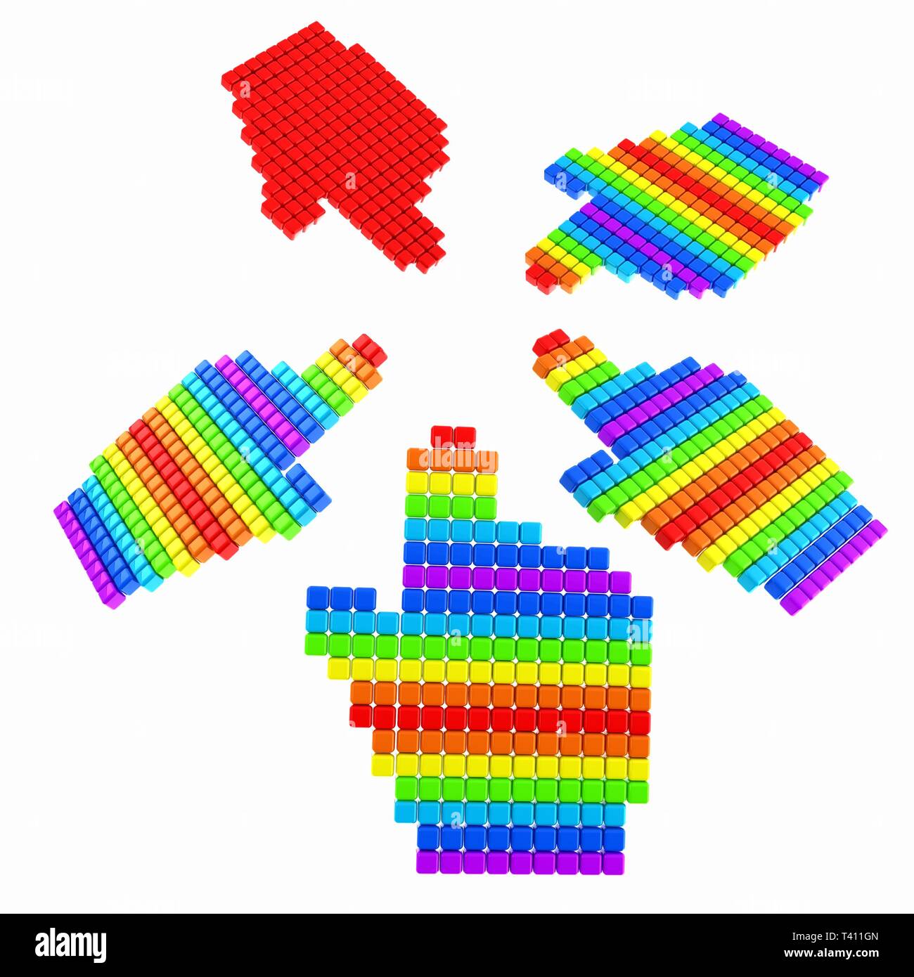 Set of Link selection computer mouse cursor on white background Stock ...