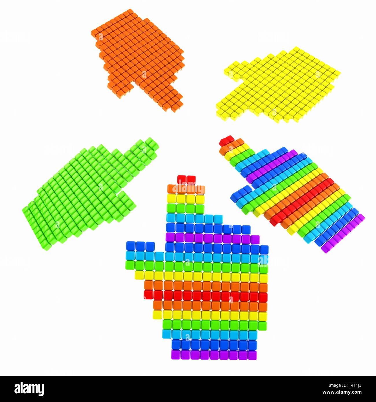 Set of Link selection computer mouse cursor on white background Stock ...