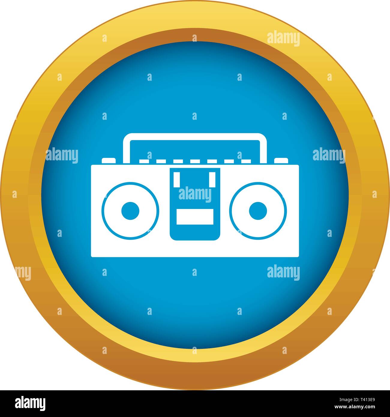 Vintage tape recorder icon blue vector isolated Stock Vector Image ...