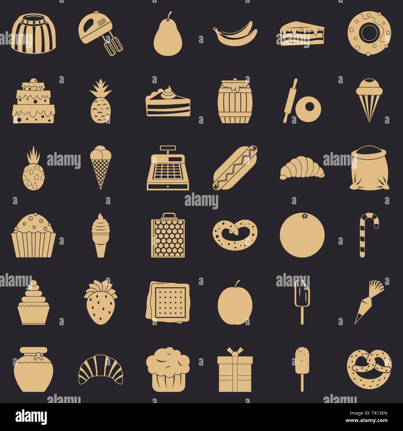 Sweet chocolate icons set, simple style Stock Vector Image & Art - Alamy