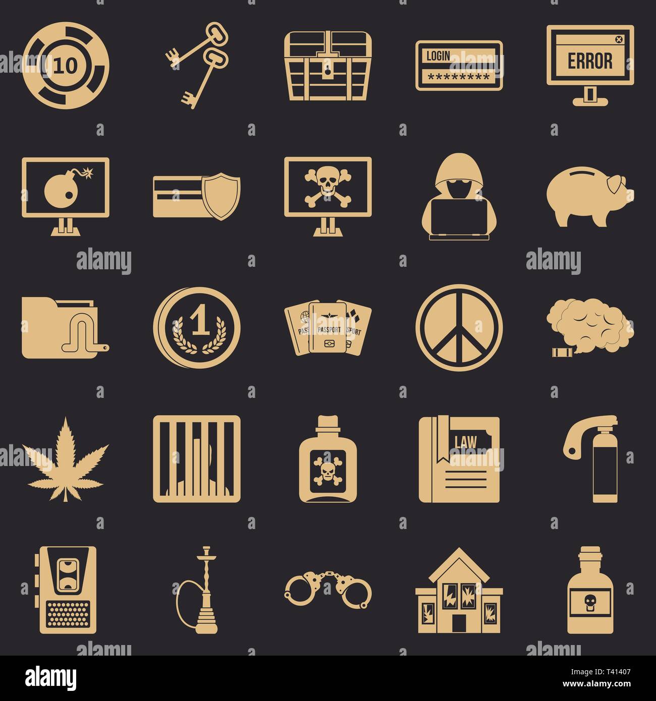 Offence icons set, simple style Stock Vector Image & Art - Alamy