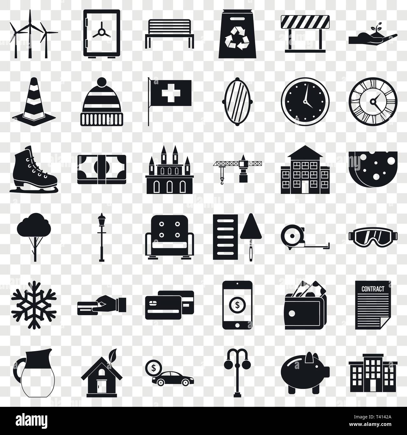 Villa for sale icons set, simple style Stock Vector Image & Art - Alamy