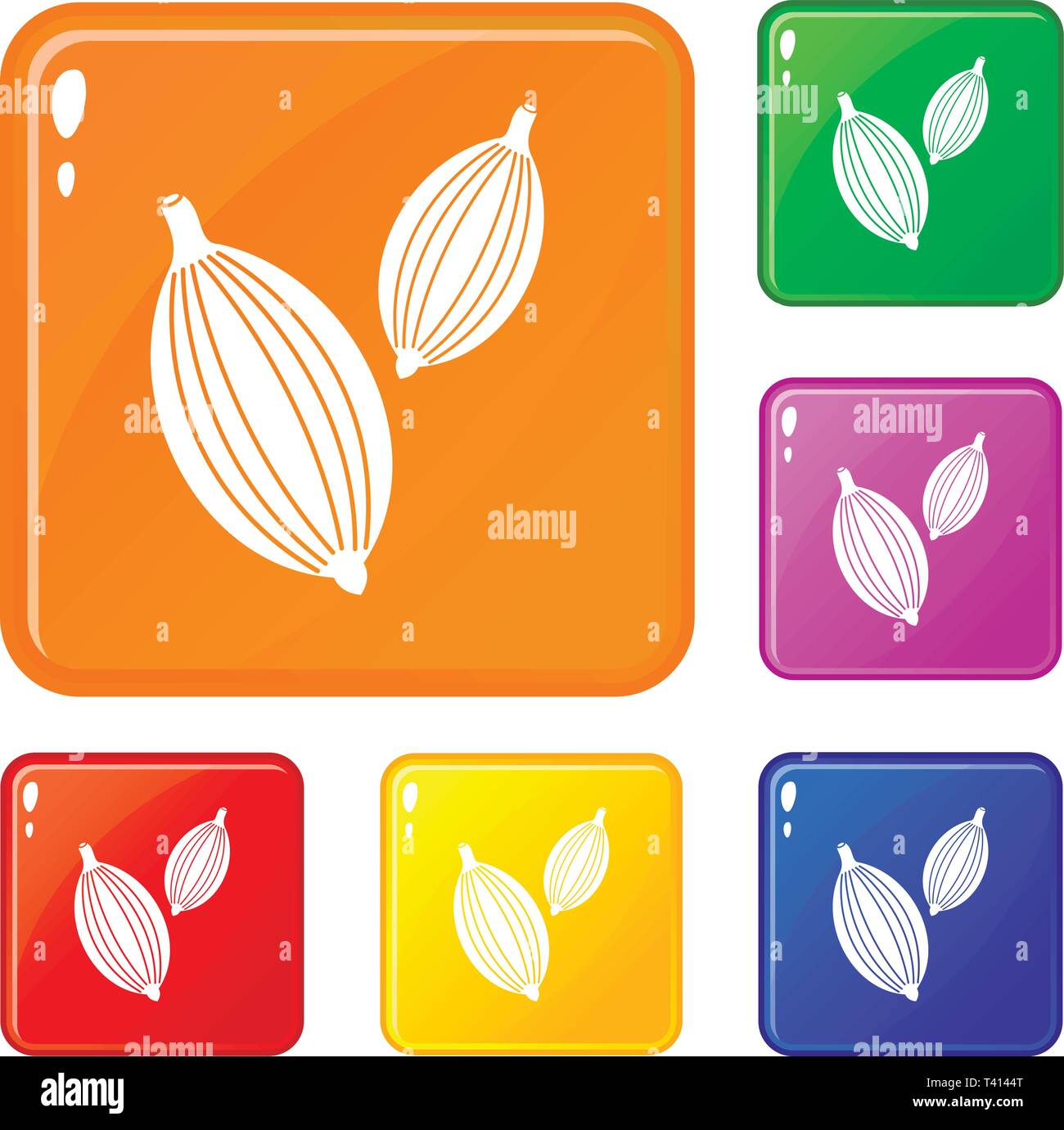 Cardamom pods icons set vector color Stock Vector Image & Art - Alamy
