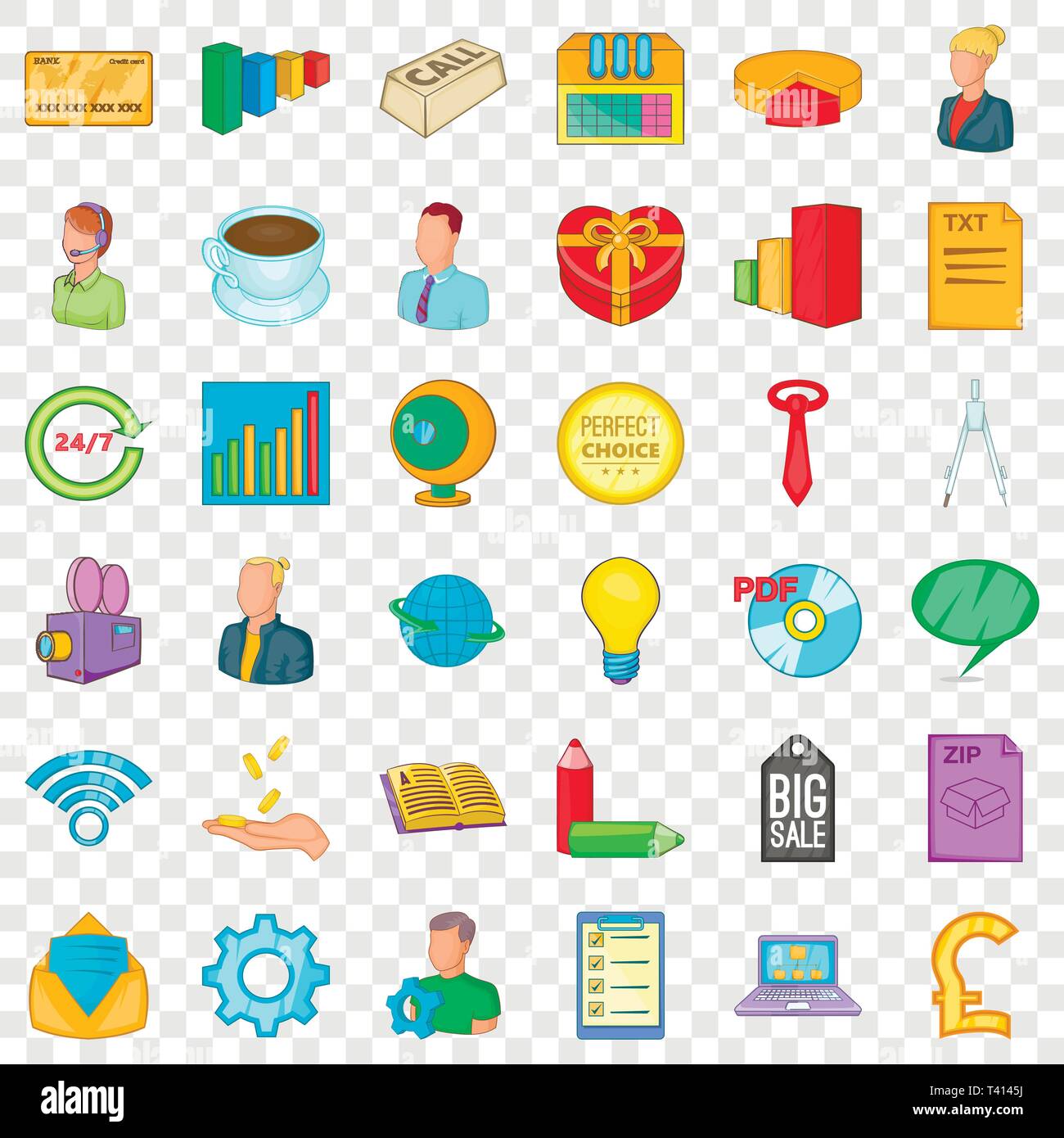 Business marketing icons set, cartoon style Stock Vector Image & Art ...