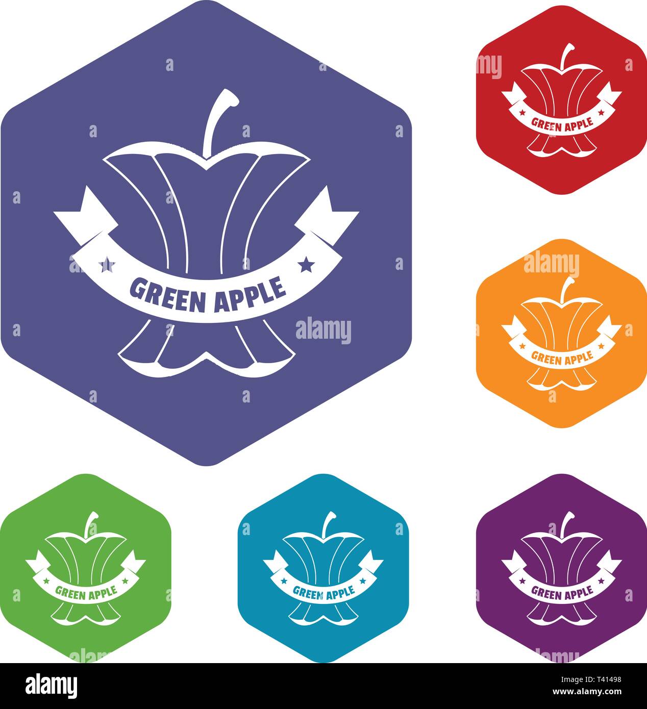 Apple stump icons vector hexahedron Stock Vector Image & Art - Alamy