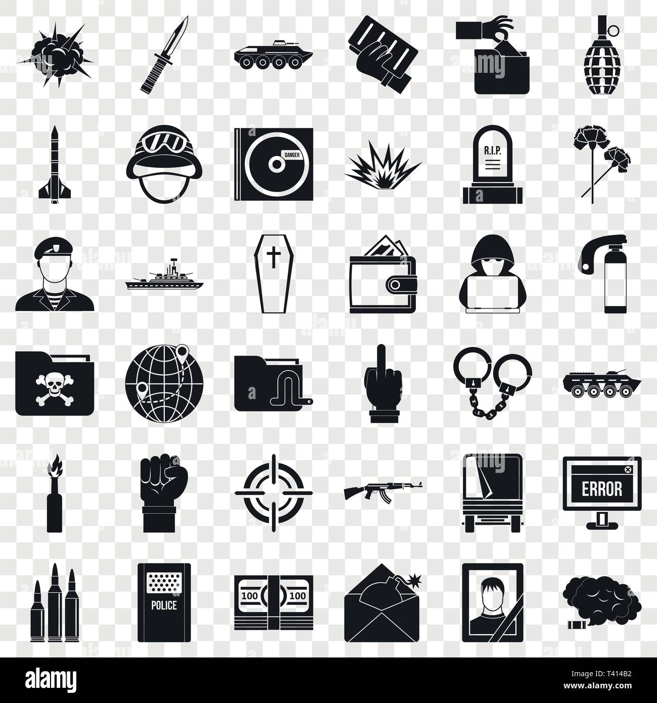 Bad war icons set, simple style Stock Vector Image & Art - Alamy