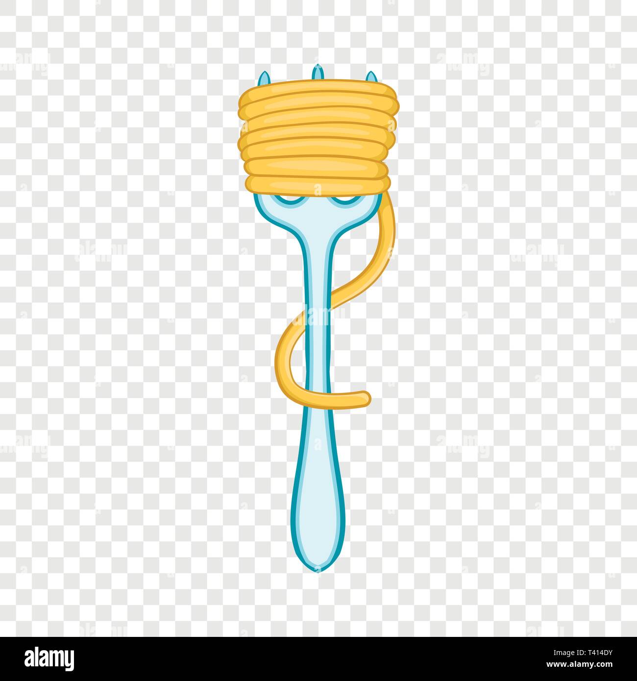 Spaghetti on fork icon, cartoon style Stock Vector Image & Art - Alamy