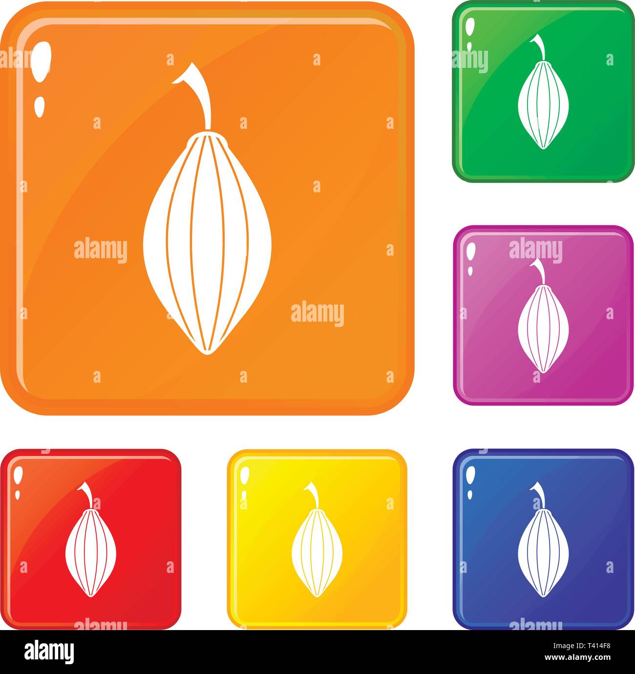 Black cardamom pod icons set vector color Stock Vector Image & Art - Alamy
