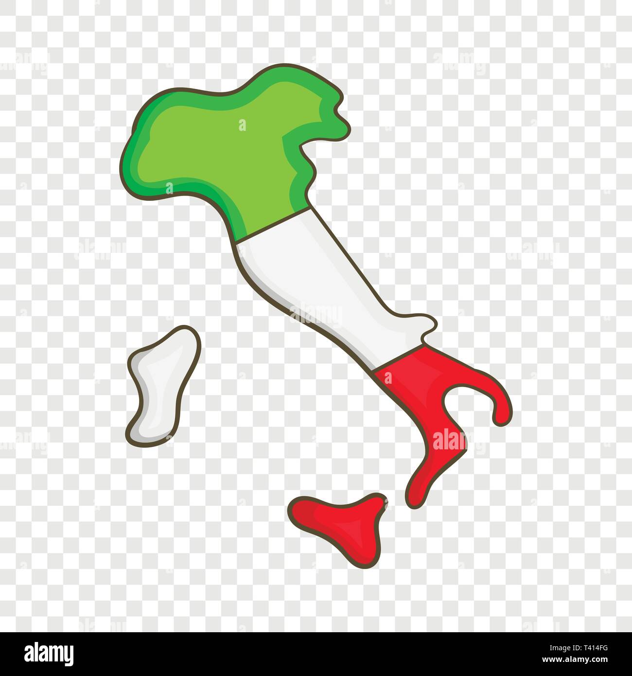 Italy map with flag icon, cartoon style Stock Vector Image & Art - Alamy