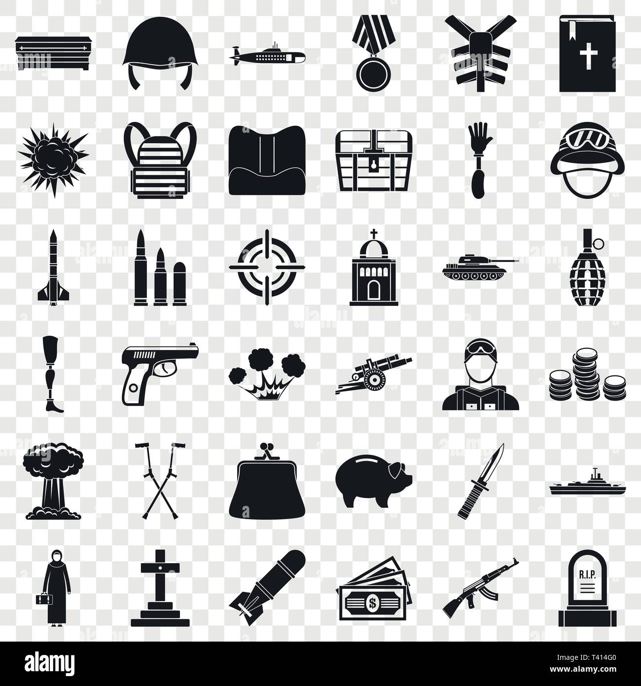War army icons set, simple style Stock Vector Image & Art - Alamy