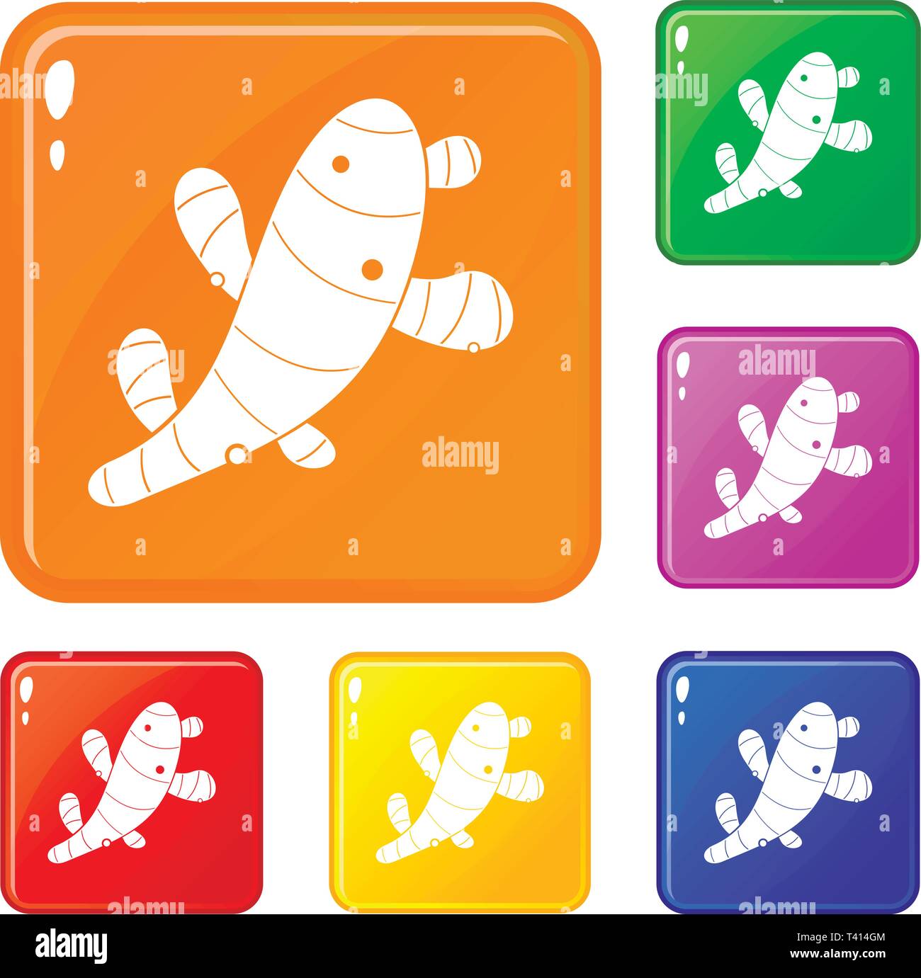 Ginger icons set vector color Stock Vector Image & Art - Alamy