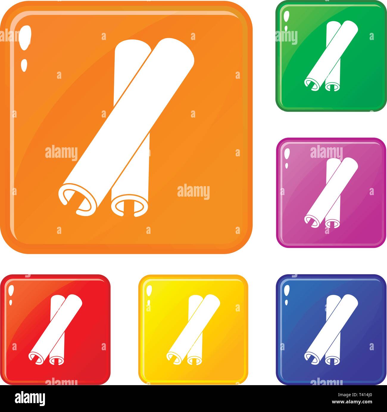 Cinnamon sticks icons set vector color Stock Vector Image & Art - Alamy