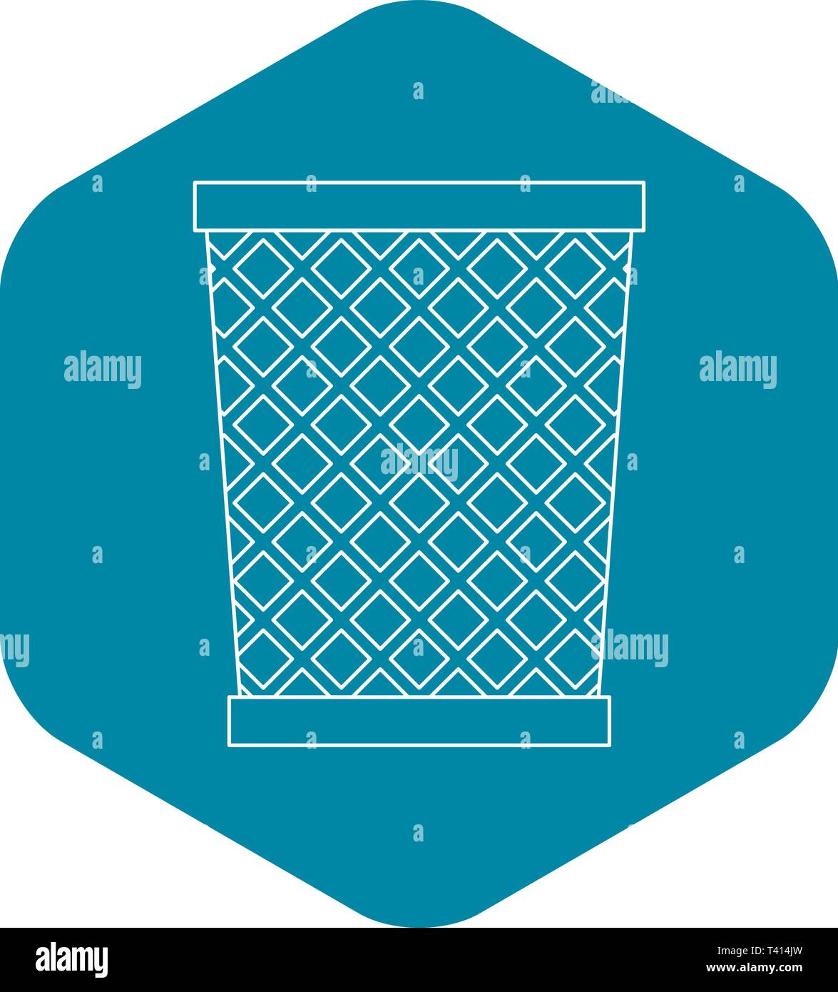 Empty metal trash garbage bin icon, outline style Stock Vector Image ...