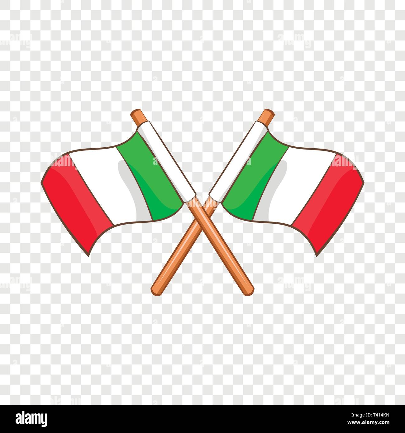 Italy crossed flags icon, cartoon style Stock Vector Image & Art - Alamy