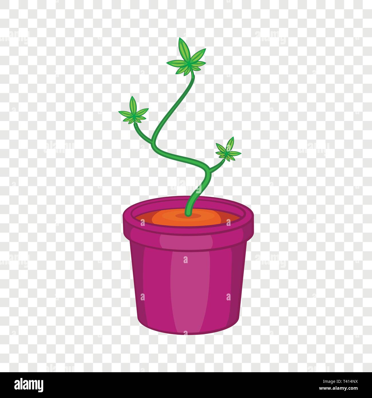 Marijuana in flower pot icon, cartoon style Stock Vector Image & Art ...