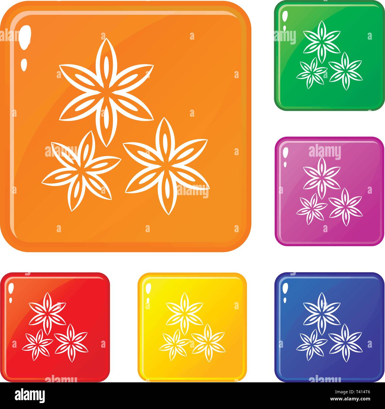 Star anise icons set vector color Stock Vector Image & Art - Alamy