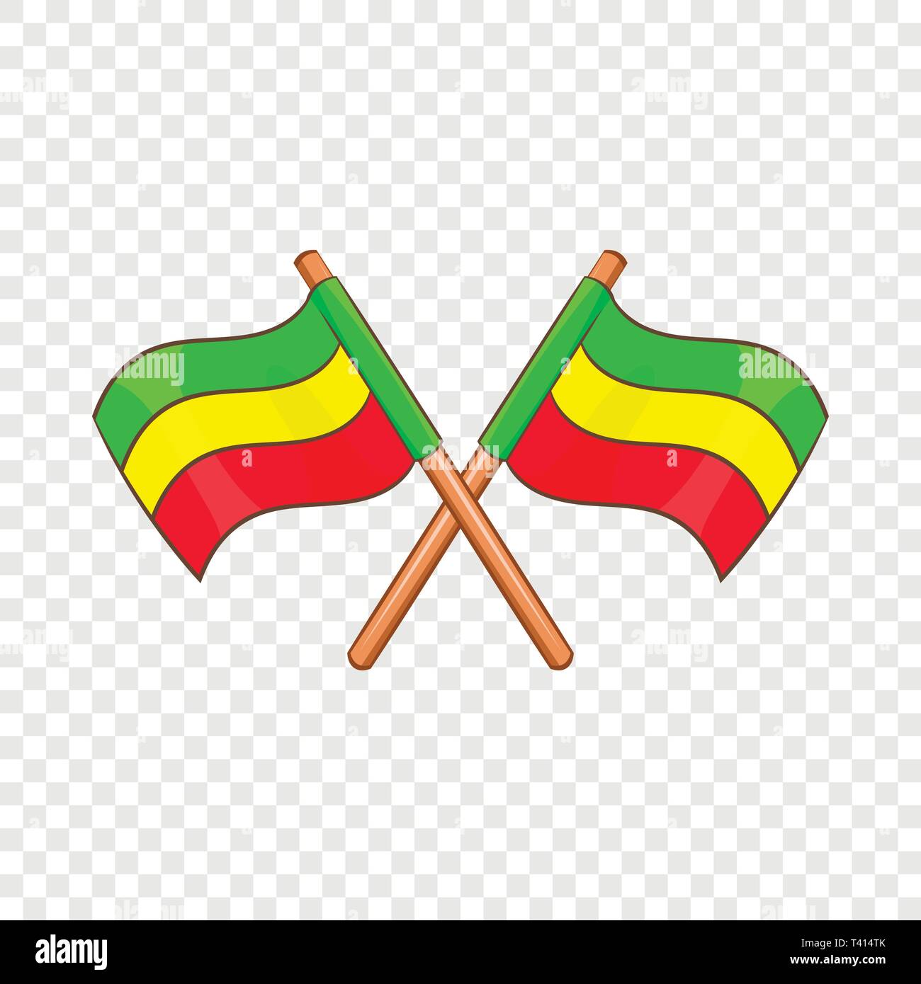 Rastafarian crossed flags icon, cartoon style Stock Vector Image & Art ...