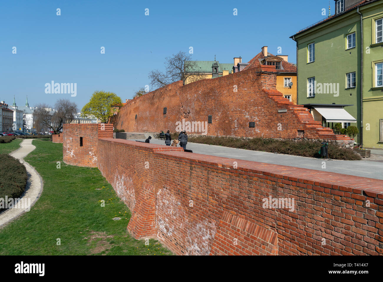 Warsaw, Poland. April, 2019. panoramic view of the old city walls Stock ...