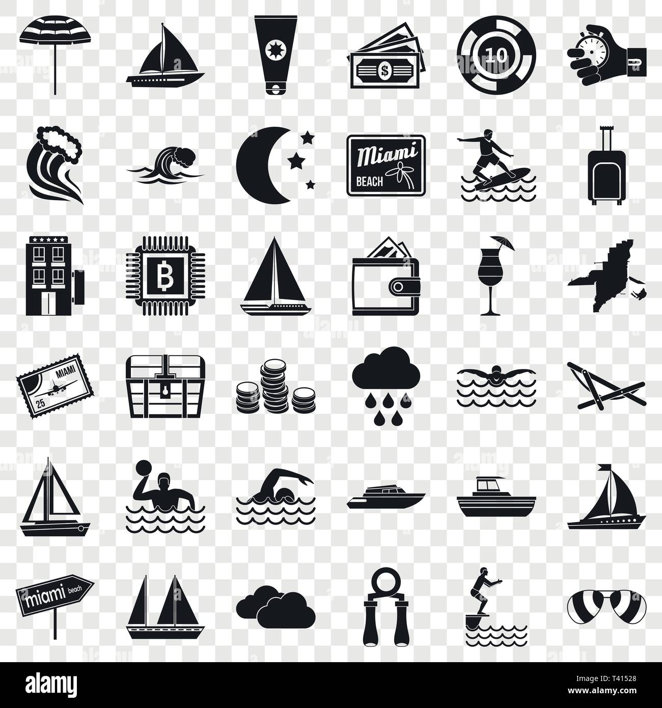 Swim in water icons set, simple style Stock Vector Image & Art - Alamy