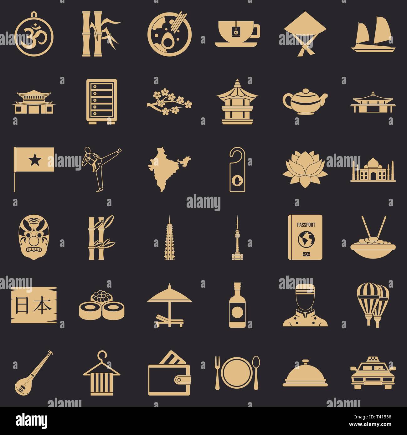 Food in dish icons set, simple style Stock Vector Image & Art - Alamy