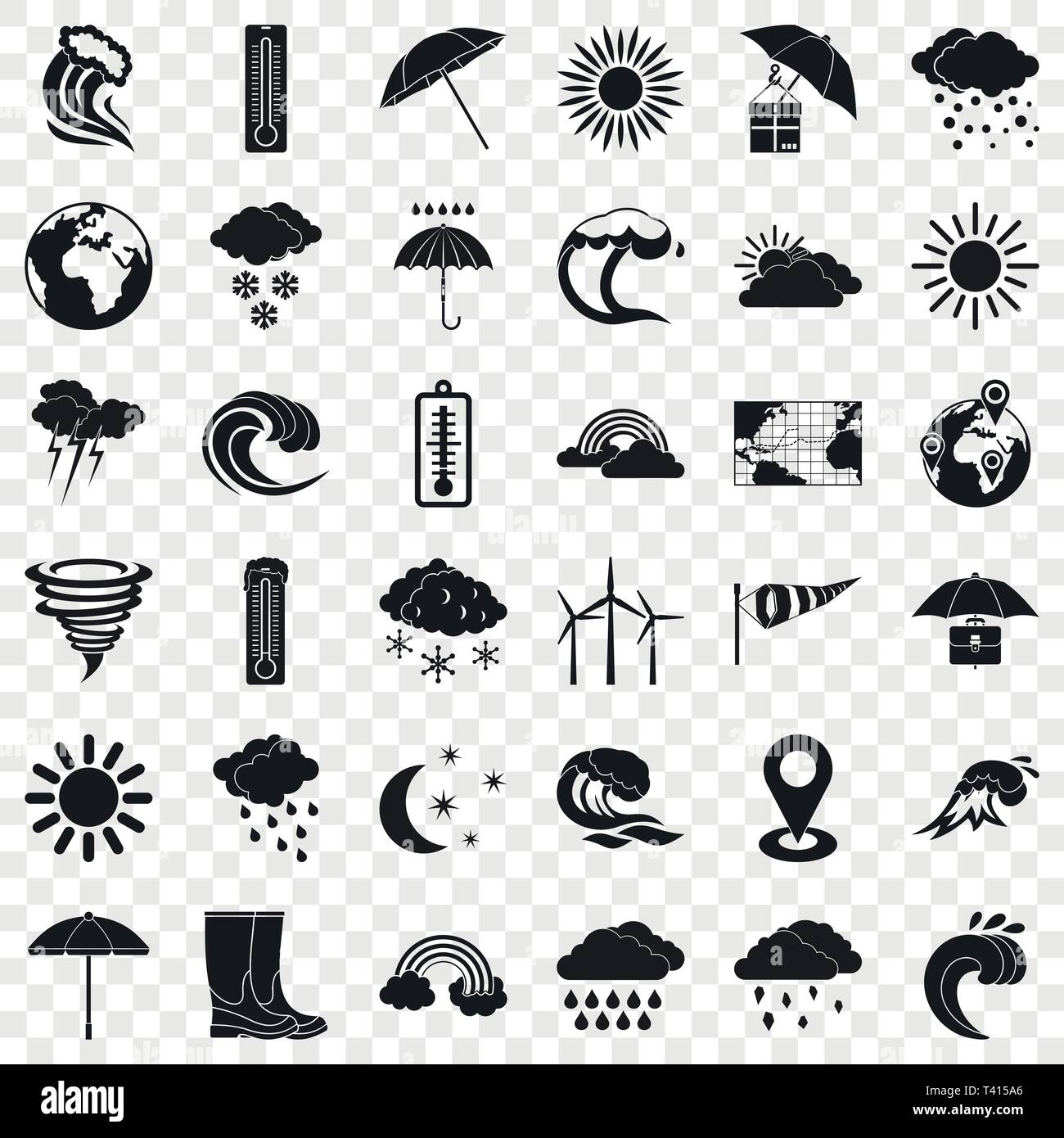 Cold weather icons set, simple style Stock Vector Image & Art - Alamy