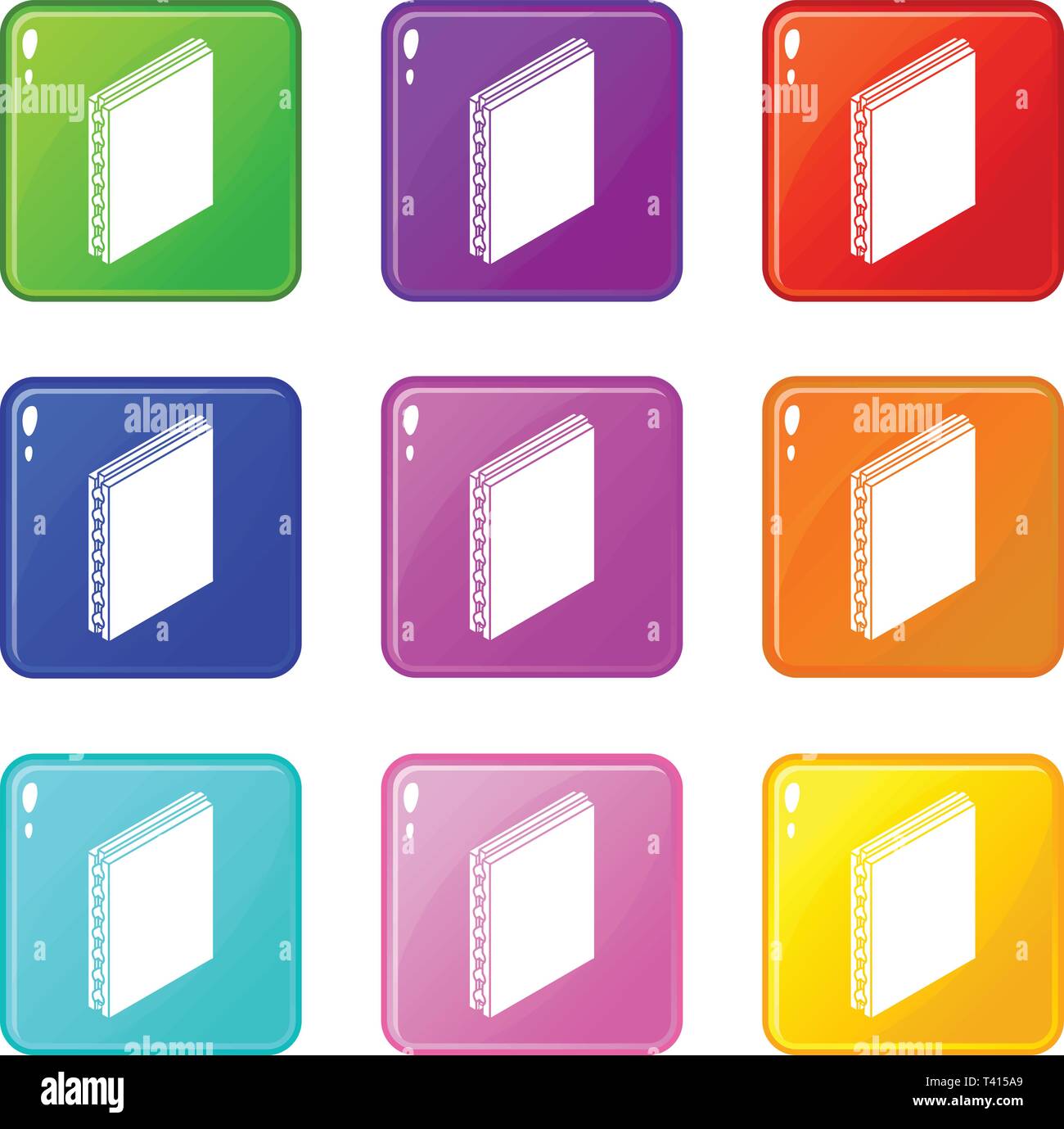 Sandwich panel icons set 9 color collection Stock Vector Image & Art ...