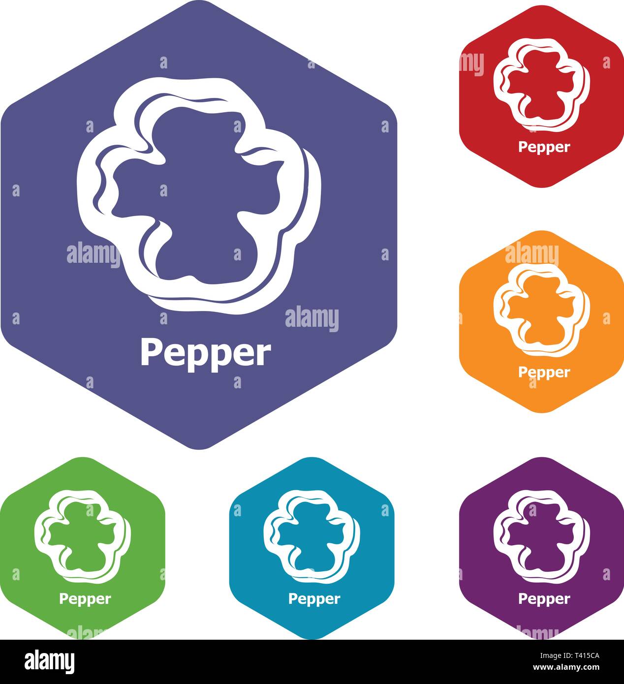 Pepper icons vector hexahedron Stock Vector Image & Art - Alamy