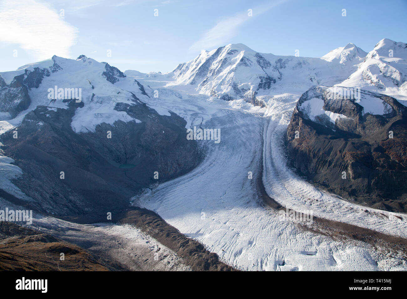 Upper Valais, the Gorner glacier Stock Photo - Alamy