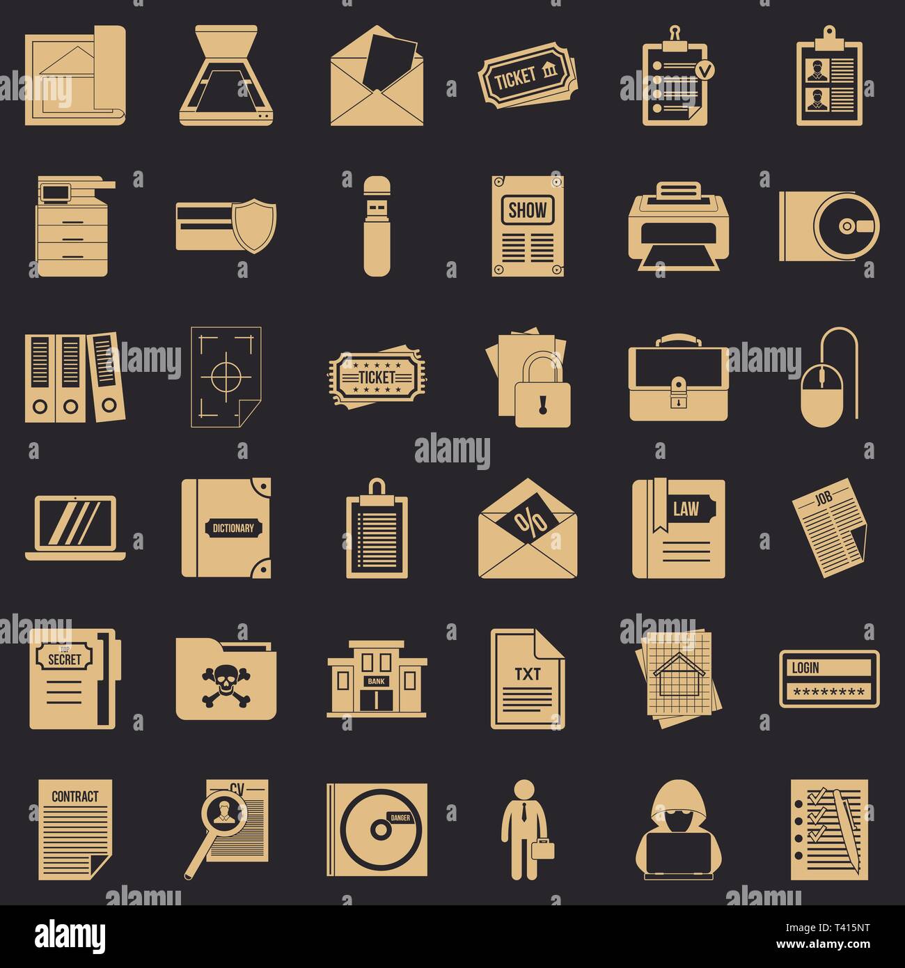 Important document icons set, simple style Stock Vector Image & Art - Alamy