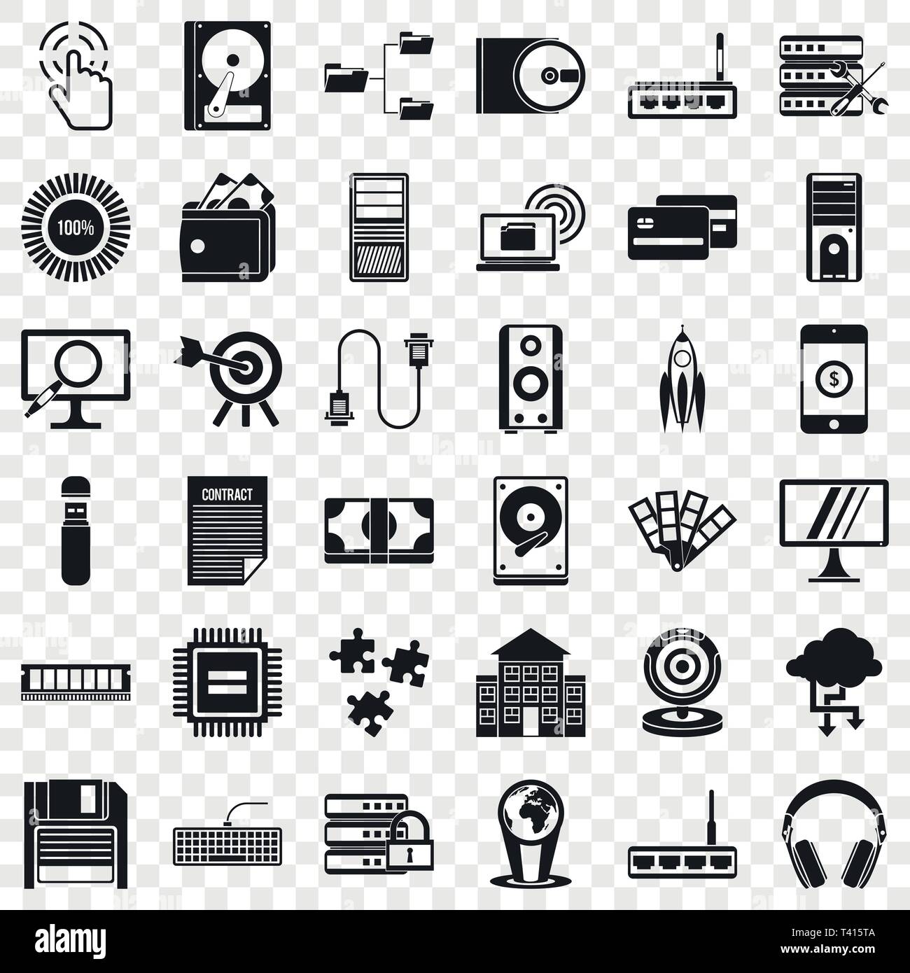 Web extension icons set, simple style Stock Vector Image & Art - Alamy