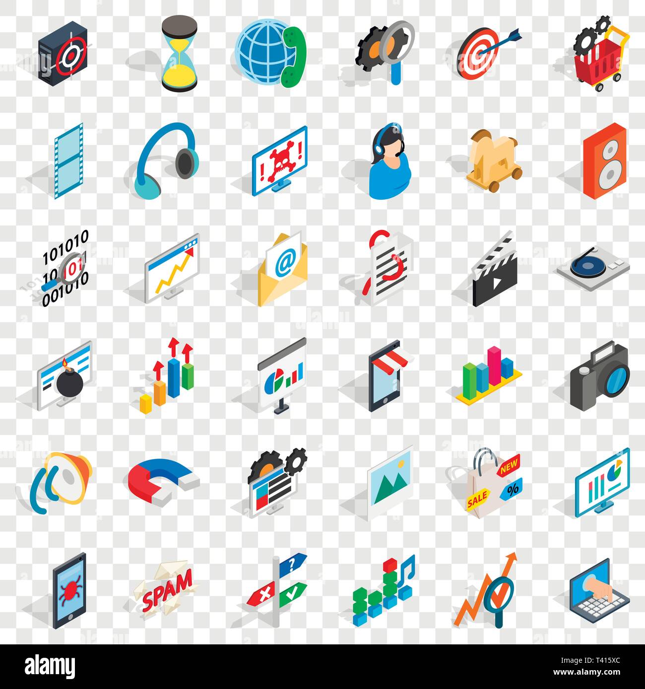 Web extension icons set, isometric style Stock Vector Image & Art - Alamy